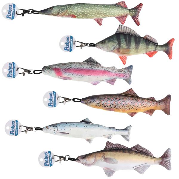 サイズ/パイク：約24.5(cm)パーチ：約19(cm)レインボートラウト、ブラウントラウト、サーモン：約21(cm)ザンダー：約22(cm)内容量/1個材質/表地：ポリエステル中綿：ポリプロピレン種類/パイク、パーチ、レインボートラウト、...