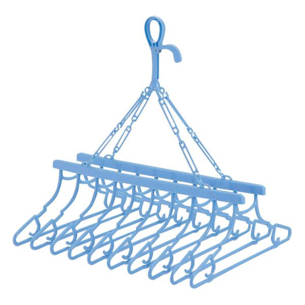 サイズ/約幅48.5×奥行38.5×高さ48cm折りたたみ時：約幅74×奥行18×高さ65cm重量/約558g内容量/1個材質/ポリプロピレン、バネ：鋼線（亜鉛めっき）生産国/中国製●シャツやフェイスタイルなどを重ならずに10枚干せるハンガ...