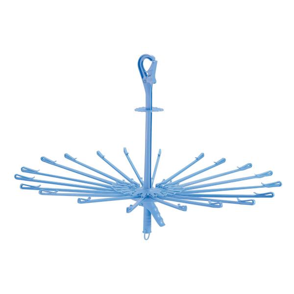 サイズ/約高さ53.5cm直径：約77.5cm折りたたみ時：約直径77.5×高さ53.5cm重量/約468g内容量/1個材質/ポリプロピレンバネ、その他：鋼線（亜鉛めっき）           生産国/中国製●タオルや下着類がたっぷり干せて...