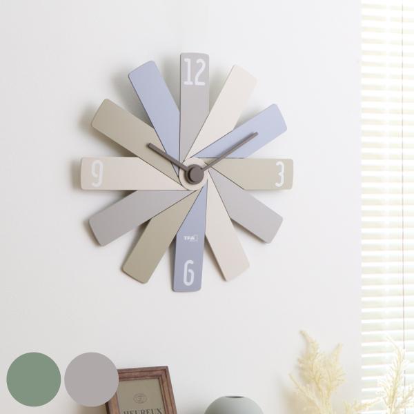 サイズ/約奥行4.2cm直径：約40cm重量/約335g内容量/1個材質/プラスチック種類/グリーン、グレー生産国/中国製●羽色を自由に移動できる、組み立て式のウォールクロックです。●独創的なデザインで、お部屋のアクセントになります。●秒針...