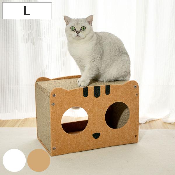 サイズ/約幅47×奥行29×高さ33cm重量/約985g内容量/1個材質/ポリエステル、段ボール種類/ホワイト、イエロー生産国/中国製洗濯/不可耐荷重/10kg●猫ちゃんが喜ぶ爪とぎハウス『Lサイズ』です。●フェルト生地、段ボール素材でどこ...
