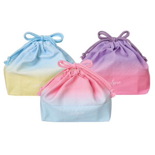 サイズ/約幅28×奥行10×高さ18cm重量/約35g内容量/1枚材質/綿100％種類/サックスピンク、イエローサックス、ピンクバイオレット生産国/日本製●グラデーションがキレイな、バイカラーのランチ巾着です。●国内で製造している安心の日本...