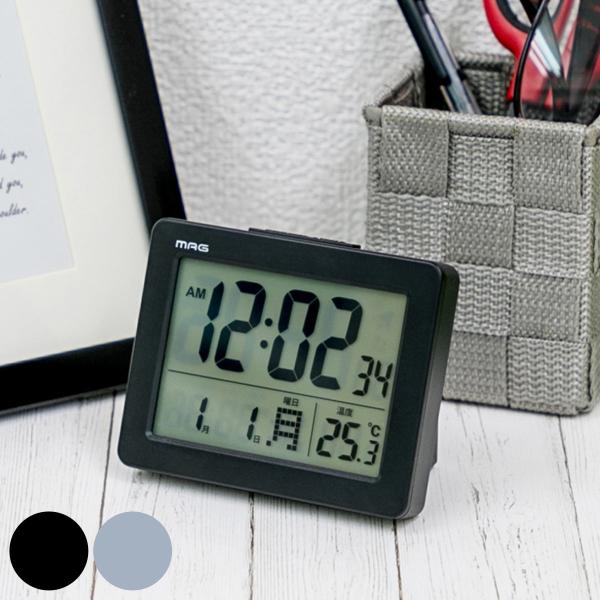 サイズ/約幅9.3×奥行5.2×高さ7.4cm重量/約90g内容量/1個材質/プラスチック、ガラス種類/ブラック、グレー生産国/中国製電源/単4形アルカリ乾電池×2（別売）●シンプルで表示画面が見やすい目覚まし時計です。●コンパクトながらも...