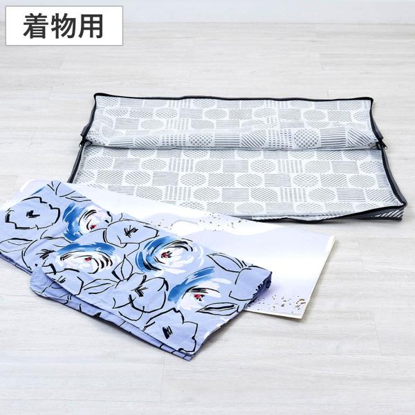 サイズ/約幅92×奥行42×高さ6cm重量/約117g内容量/1個材質/生地：ポリプロピレン不織布透明窓：EVA樹脂生産国/ベトナム製●大切な着物や浴衣をホコリから守る収納袋です。●大きく開くファスナー付きで出し入れが簡単です。●薄型なので...
