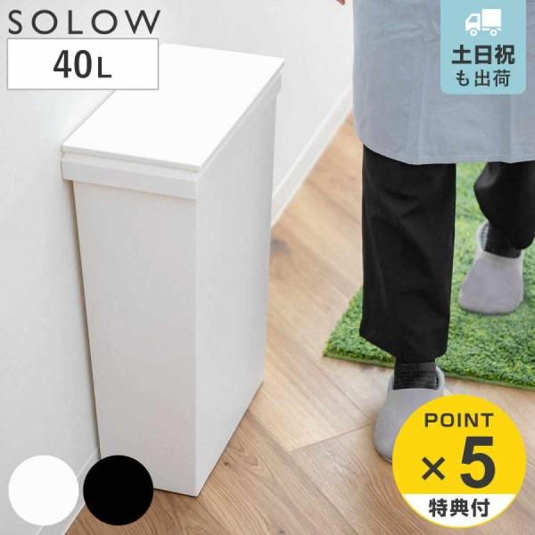 サイズ/約幅40×奥行21.1×高さ60.4cmふたを開けた時の高さ：約79.6cm容量/約40L内容量/1個材質/ポリプロピレン種類/ホワイト、ブラック生産国/日本製キャスター/付き組立状態/完成品（一部取付）●袋交換がしやすいゴミ箱です...