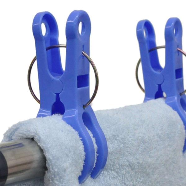 サイズ/約幅5.5×奥行2.8×高さ12.2cm内容量/4個材質/本体：ポリプロピレンバネ：鋼線　●洗濯物の落下やずれを防ぐ毛布・ハンガーピンチです。●ピンチ部分がしっかり開くので、厚手の毛布などもがっちり挟みます。●ハンガーの上からとめる...