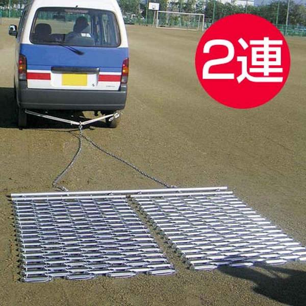 サイズ/約横205×縦400cm重量/約50kg材質/スチール●グラウンドやゴルフ練習場などの整備に最適なランニングマットです。●バイクや車で引くことで、迅速に地ならしができます。●より効率良く地ならしをするために開発された特殊マットで、作...