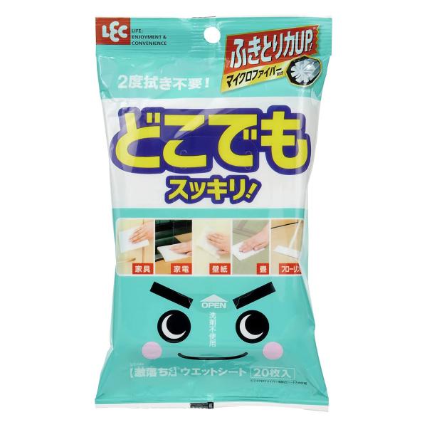 サイズ/約横30×縦20cm内容量/20枚入り材質/レーヨン、ポリエステル、ナイロン成分/水、エタノール、除菌剤、モウソウチク抽出物生産国/日本製●水拭き感覚で使える超極細繊維(マイクロファイバー)配合の特殊ウェットシートです。●ザラつき・...