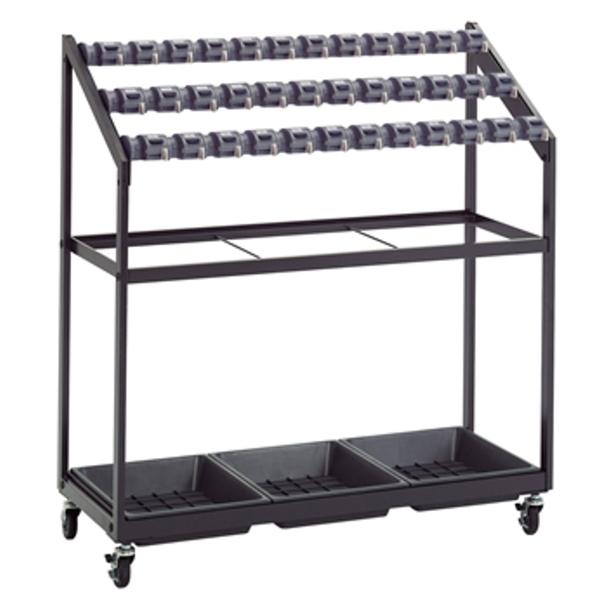 サイズ/約幅102.7×奥行50.8×高さ113.1cm重量/約23.4kg内容量/1台材質/本体：スチールに粉体塗装受皿：ポリプロピレンカードキー：塩化ビニールキャスター/付き組立状態/お客様組立品●最大36本の傘を収納できる傘立てです。...