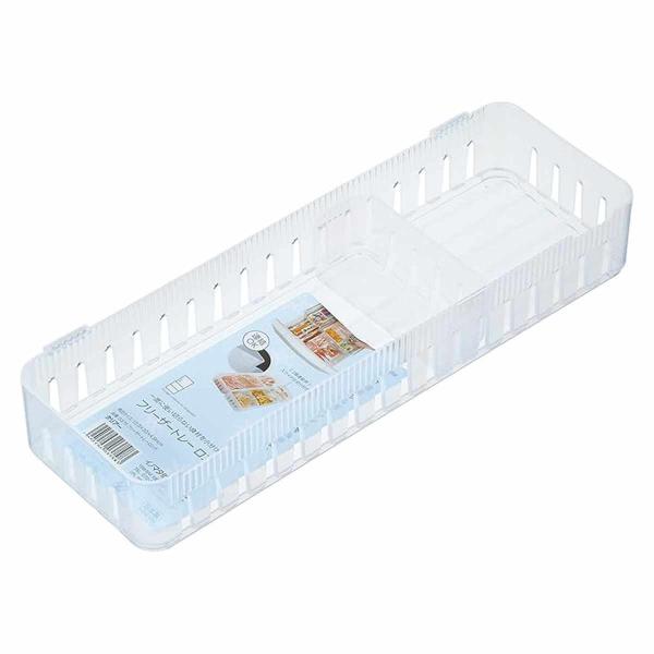 サイズ/約幅30×奥行10.3×高さ4.9cm内容量/1個材質/ポリプロピレン生産国/日本製●冷蔵庫・冷凍庫の整理に便利なフリーザートレーロングです。●小分けにした食材の保存や、食品くずの汚れ防止に役立ちます。●スライドできる仕切り付きです...