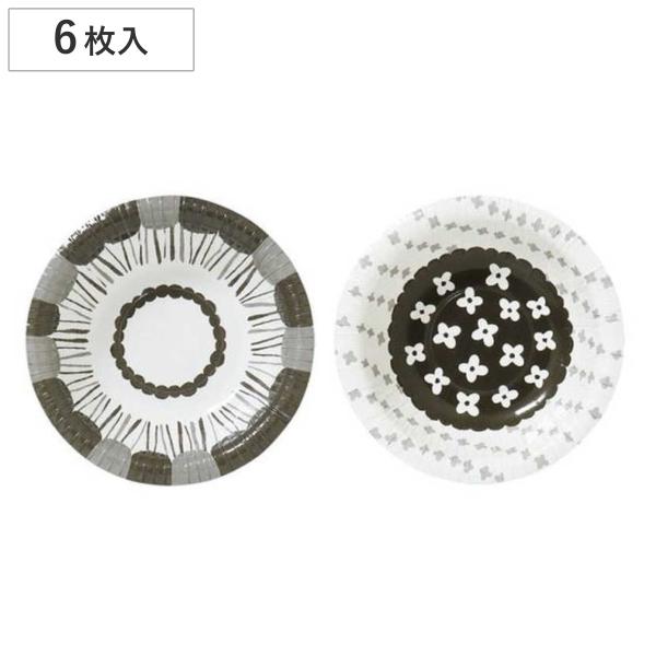 サイズ/約高さ3cm直径：約10cm内容量/6枚材質/パルプ、ポリエチレンラミネート生産国/中国製●北欧風の柄がかわいい使い捨てペーパーボウルです。●モノクロでシンプルなデザインは様々な料理の盛り付けに活躍します。●誕生日パーティやホームパ...