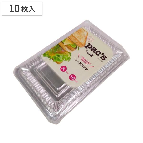 サイズ/約幅10×奥行16.5×高さ4cm内容量/10枚材質/ポリスチレン生産国/日本製耐熱温度/70度電子レンジ/使用不可●おにぎりや卵焼きがちょうど収まる、使い勝手のいいミニサイズの透明フードパックです。●すっきり見えるクリア素材で、料...