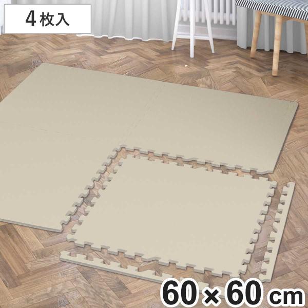 サイズ/フチパーツを付けてない時のサイズ：約縦60×横60cm付属のフチパーツを付けた時のサイズ： 縦61.5×横61.5cm厚さ：約1cm重量/1枚：260g内容量/4枚入り材質/ポリエチレン床暖房/ホットカーペット/対応滑り止め/加工あ...
