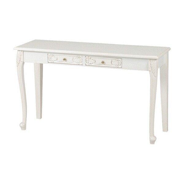 サイズ/約幅120×奥行40×高さ70cm引出し奥行27cm内容量/1台材質/主材：パイン生産国/インドネシア製組立状態/お客様組立品●上品さと可愛らしさを兼ね備えたライティングテーブルです。●細部にまで施されたエレガントな装飾が特徴です。...