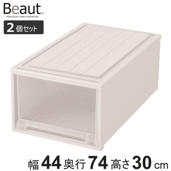 サイズ/約幅44×奥行74×高さ30cm引出内寸：約幅36.4×奥行68×高さ24cm重量/約3.8kg内容量/2個セット材質/ポリプロピレン生産国/日本製キャスター/なし（別売り）スタッキング/可能引き出し1段あたり耐荷重/約9.4kg組...
