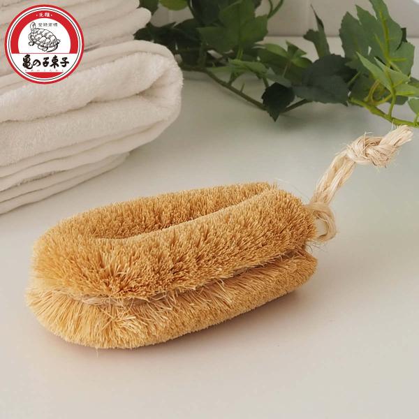 サイズ/約幅8×奥行15×高さ4.5cm全長：23cm（紐含む）内容量/1個材質/パーム（ココナッツ繊維）、ステンレス線生産国/スリランカ製生産国補足/最終工程（検品）：日本耐熱温度/90度●上級者に選ばれる頼もしい洗い心地のボディたわしで...