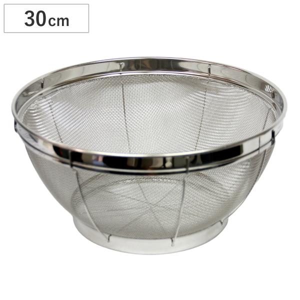 サイズ/直径：約30cm内容量/１個材質/ステンレス鋼生産国/日本製食器洗い乾燥機/使用可能●麺類や野菜の水切りに便利な30cmのざるです。●オールステンレス製なので、さびにくく・使いやすく・衛生的です。●耐久性があり、丈夫で長持ちします。...