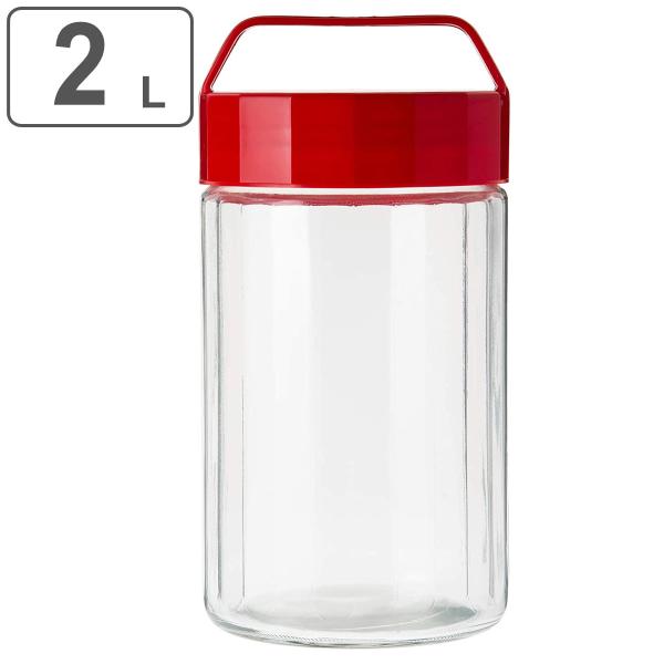 サイズ/約高さ23.7cm直径：約12.2cm口径：約11cm重量/約750g容量/約2L内容量/1個材質/本体：ソーダガラスフタ：ポリプロピレンパッキン：ポリエチレン生産国/日本製パーツ別耐熱温度/フタ：100度、パッキン：60度食器洗い...