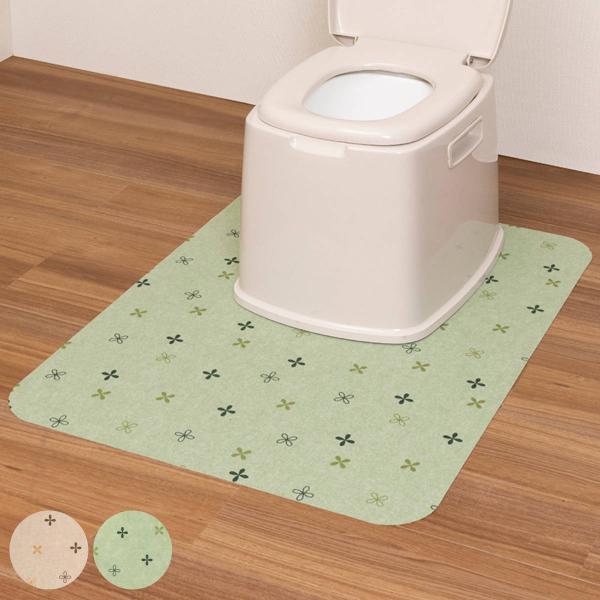 サイズ/約横70×縦90cm厚み2mm内容量/1枚材質/表面：ポリエステル100％裏面：アクリル樹脂（カテキン入り）種類/ベージュ、グリーン生産国/日本製洗濯/洗濯機使用可能●ポータブルトイレまわりをカバーし、床の汚れを防ぎます。●裏面が床...