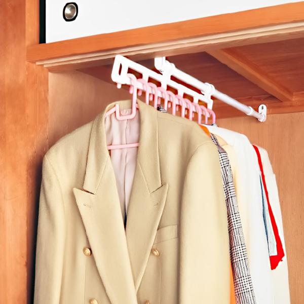 サイズ/約幅70.5〜110×奥行3×高さ10cm内容量/1個材質/鉄製・PP樹脂被覆仕上げ（パイプ）ABS樹脂（ハンガー吊り・成型部品）鉄製・メッキ仕上げ（ネジ類）耐荷重/12kg●省スペースで衣類の収納力が大幅にアップする便利な押入れ用...
