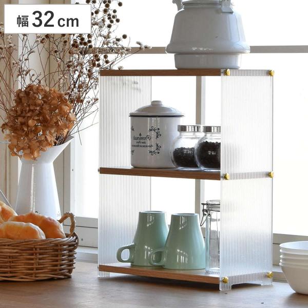 サイズ/約幅32×奥行15×高さ39.5cm天板・棚板・底板：約横30×縦14.5cm※1枚あたり重量/約1.6kg内容量/1台材質/フレーム：アクリル4.5mm棚板：中質繊維板にメラミン貼り9mm生産国/中国製耐荷重/全体：約4.5kg天...