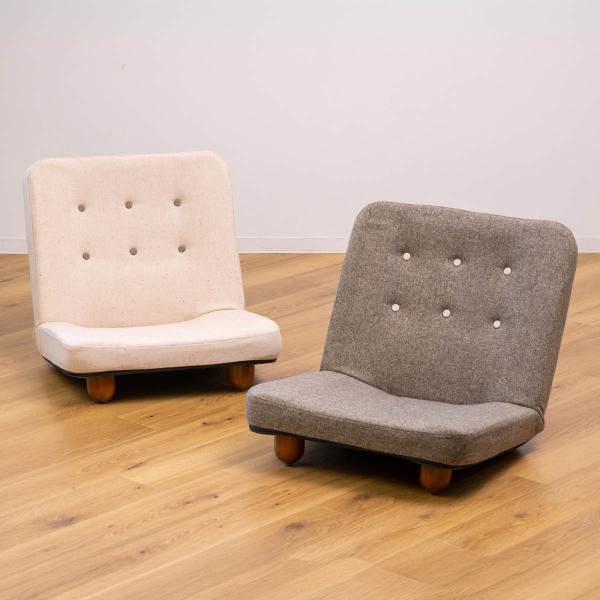 サイズ/約幅65×奥行73〜108×高さ58cm座面高：20cm内容量/1台材質/スチール天然木ポリエステル 種類/ブラウン、ベージュ生産国/中国製組立状態/完成品（一部取付）●シンプルでコンパクトな前脚付きのフロアチェアです。●インテリア...