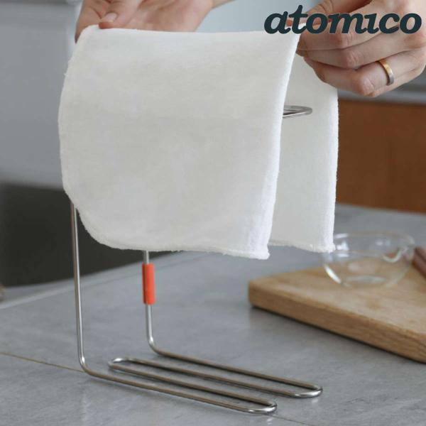 サイズ/約幅17×奥行7.5×高さ20cm重量/約145g内容量/1個材質/本体：ステンレス飾りパーツ：シリコーンゴム生産国/中国製●出しっぱなしでも美しく映える、スタイリッシュなふきんスタンドです。●スタンドの向きを変えるだけで3通りに使...