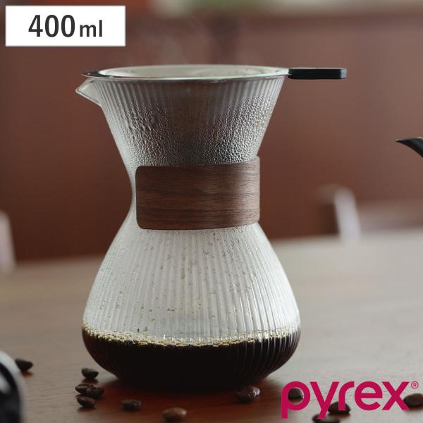サイズ/約幅12×奥行10.5×高さ15cm（フィルターセット時）重量/約252g容量/約400ml内容量/1個材質/本体：耐熱ガラスフィルター：18-8ステンレス鋼木製ハンドル：天然木生産国/中国製耐熱温度/120度●耐熱ガラスで作られた...