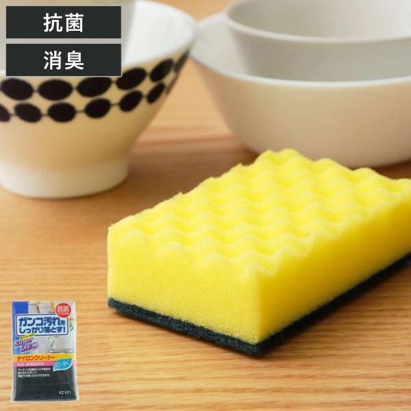 サイズ/約横6.8×縦11.5cm厚さ：約4cm重量/約11g内容量/1個材質/ナイロン不織布（研磨剤入り）、ポリウレタンフォーム生産国/日本製●泡立ちのよいスポンジに、耐久性にすぐれた研磨剤入りナイロン不織布を貼り合わせたキッチンスポンジ...