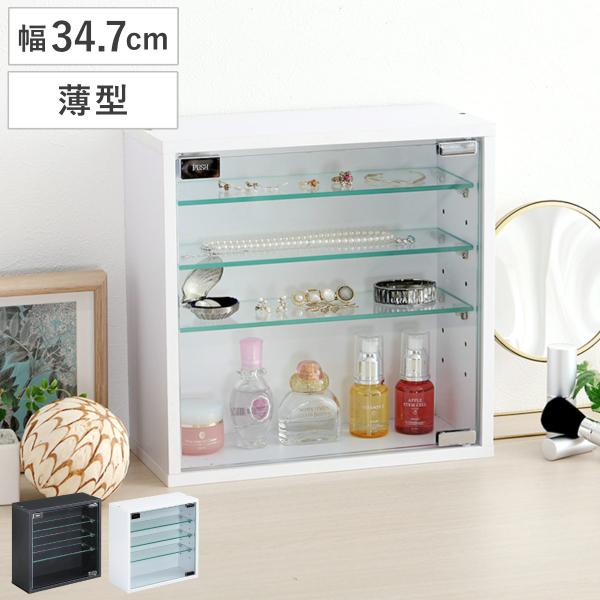 サイズ/約幅34.7×奥行14.6×高さ34.5cm重量/約4.5kg内容量/1台材質/本体：プリント紙化粧繊維版ガラス扉：5mm強化ガラス種類/ブラック、ホワイト組立状態/お客様組立品梱包サイズ/幅38×奥行37×高さ6cm●フィギュアや...