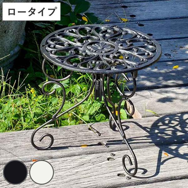 サイズ/約天板直径27.5×高さ27cm脚部幅：約28cm天板の厚み：約0.6cm重量/約1.6kg内容量/1個材質/アイアン（粉体塗装仕上げ）種類/ブラック、ホワイト生産国/中国製組立状態/お客様組立品●透かし模様が美しいプランタースタン...