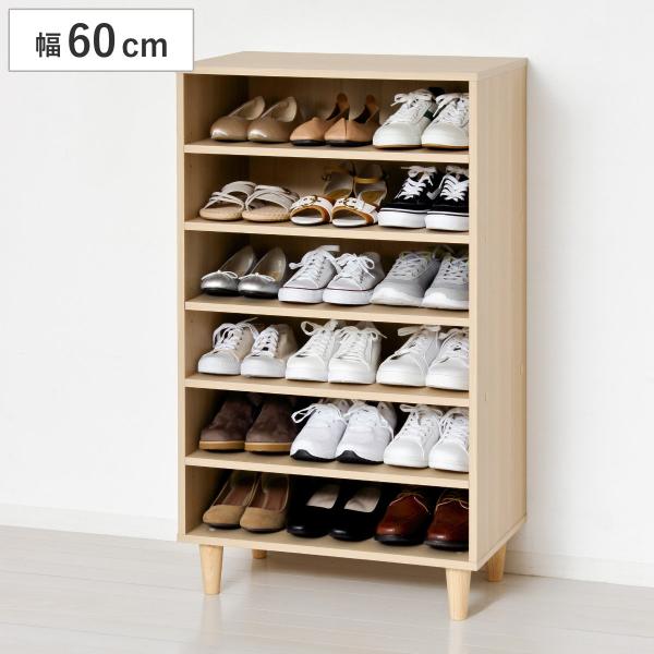 サイズ/約幅60×奥行36×高さ104.5cm重量/約22.5kg内容量/1台材質/本体：プリント紙化粧繊維板脚：天然木カラー/ナチュラル生産国/ベトナム製組立状態/お客様組立品●玄関で靴をすぐに取り出せる、使いやすいオープンタイプのシュー...