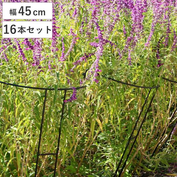 サイズ/約幅45×奥行23×高さ85cm重量/1本当たり：0.95kg内容量/16本セット材質/アイアン（粉体塗装）生産国/中国製組立状態/完成品●植物を支えるアイアン製サポーター 幅45cm 16本セットです。●植物の広がりや倒れをしっか...