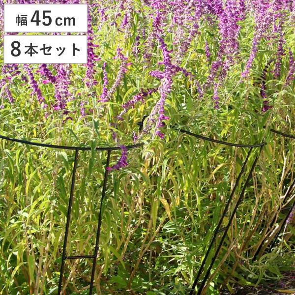 サイズ/約幅45×奥行23×高さ85cm重量/1本当たり：0.95kg内容量/8本セット材質/アイアン（粉体塗装）生産国/中国製組立状態/完成品●植物を支えるアイアン製サポーター 幅45cm 8本セットです。●植物の広がりや倒れをしっかりサ...
