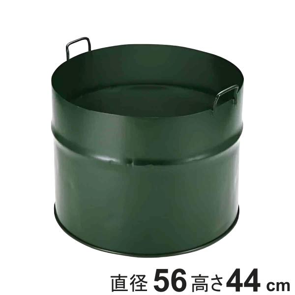 サイズ/約高さ44cm直径：約56cm重量/約11kg内容量/1個材質/スチール（焼付塗装）●ドラム缶を半分にカットした頑丈なスチール製です。●モルタルや土などの混合作業に最適です。●農作業や園芸、資材入れなど幅広い用途で活躍します。●取っ...