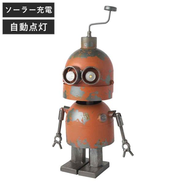 サイズ/約幅20〜36×奥行14×高さ43.5cm※腕可動内容量/1個材質/鉄、プラスチック生産国/中国製●愛らしいロボットのオーナメントです。●長い年月を経たようなアンティークな風合いが魅力です。●塗装のはがれや錆び風の加工を細部にまで施...