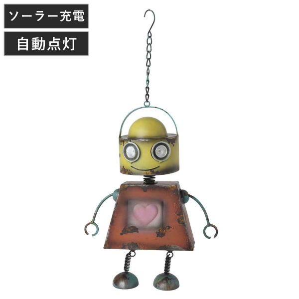 サイズ/約幅27×奥行12×高さ38cm鎖含む高さ：約57cm内容量/1個材質/鉄、プラスチック生産国/中国製●愛らしいロボットのオーナメントです。●長い年月を経たようなアンティークな風合いが魅力です。●塗装のはがれや錆び風の加工を細部にま...