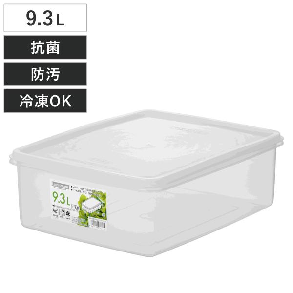 サイズ/約幅28.7×奥行35.7×高さ12cm重量/約590g容量/約9.3L内容量/1個材質/本体：ポリプロピレンフタ：ポリエチレン生産国/日本製食器洗い乾燥機/使用不可電子レンジ/使用不可冷凍/可能●中身がひと目で確認できるクリアな保...