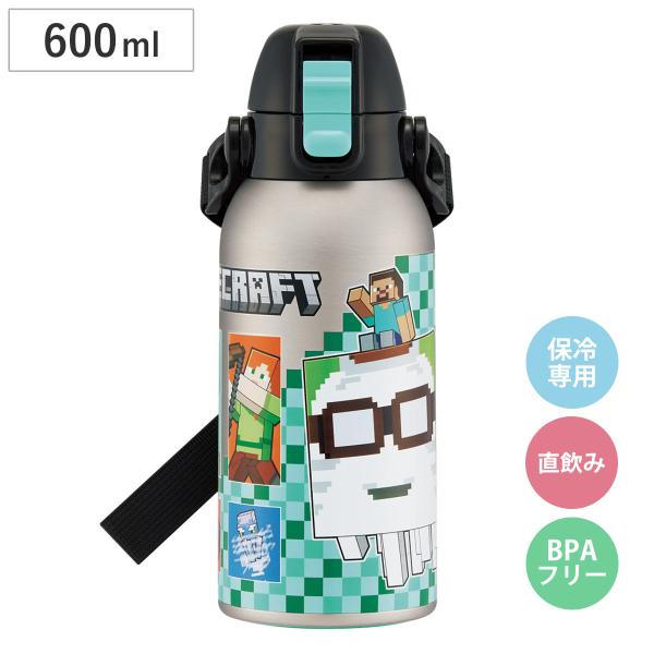 サイズ/約高さ22.3cm直径：約8.2cm重量/約350g容量/約600ml内容量/1個（本体、ショルダーベルト、名前シール）材質/内びん・口がね：ステンレス鋼胴部：ステンレス鋼（アクリル樹脂塗装）キャップ・フタ・ベルト留め具：ポリプロピ...