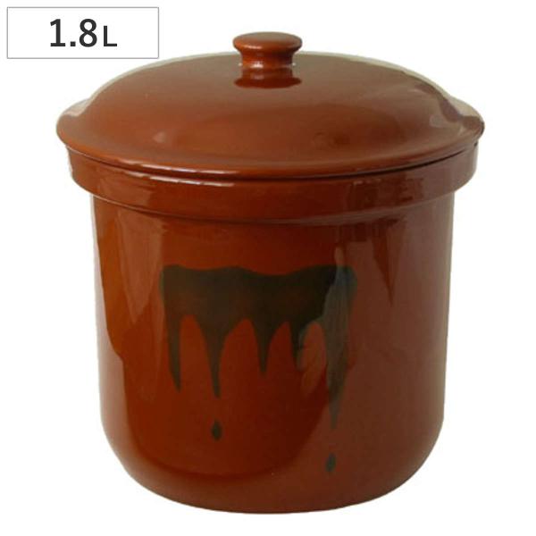 サイズ/約幅18.5×奥行18.5×高さ17cm容量/約1.8L内容量/1個（フタ付き）材質/陶器生産国/中国製食器洗い乾燥機/使用不可●昔ながらのフォルムと色合いが味わい深い切立かめです。●ぬか漬けや味噌作り、梅干作りの容器としてご使用い...