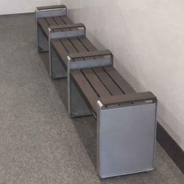 サイズ/約幅188×奥行31×高さ46.2cm座面高：6段階調節（15.2〜41.7cm）重量/約42kg内容量/1台付属品：プレート×4個、アンカーボルト×4個材質/座板・肘置き：PET樹脂（再生100％）座板ベース・脚・カバー：スチール...