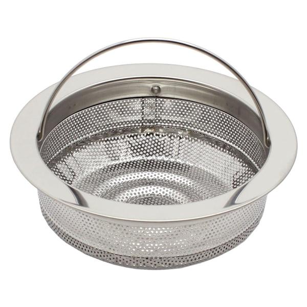 サイズ/約高さ4.5cm直径：約13.5cm重量/約90g内容量/1個材質/18-8ステンレススチール生産国/日本製●フチ付きで安定して設置でき、排水口のゴミをしっかりキャッチします。●サビにくく丈夫な18-8ステンレス製です。●変形しにく...