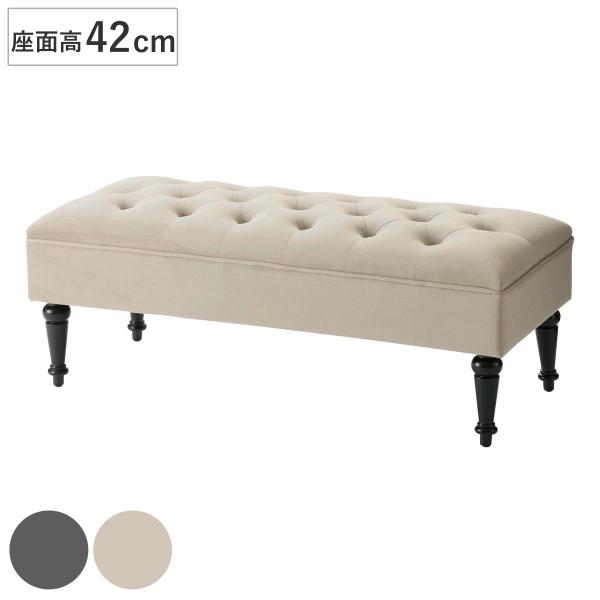 サイズ/約幅108×奥行48×高さ42cm重量/約8.2kg内容量/1脚材質/木フレーム、Sバネ、ポリエステル、天然木(ラバーウッド)、ラッカー塗装種類/グレー、ベージュ生産国/中国製耐荷重/約80kg組立状態/お客様組立品梱包サイズ/約1...