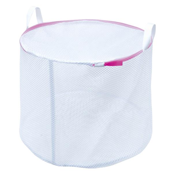 サイズ/約高さ32cm直径：約40cm内容量/1個材質/ポリエステル生産国/カンボジア製●ジャンボサイズの洗濯ネットなので、掛布団・毛布・タオルケット・シーツなど大物洗いやまとめ洗いに最適です。●取っ手が付いているので洗濯物の中からすぐに引...