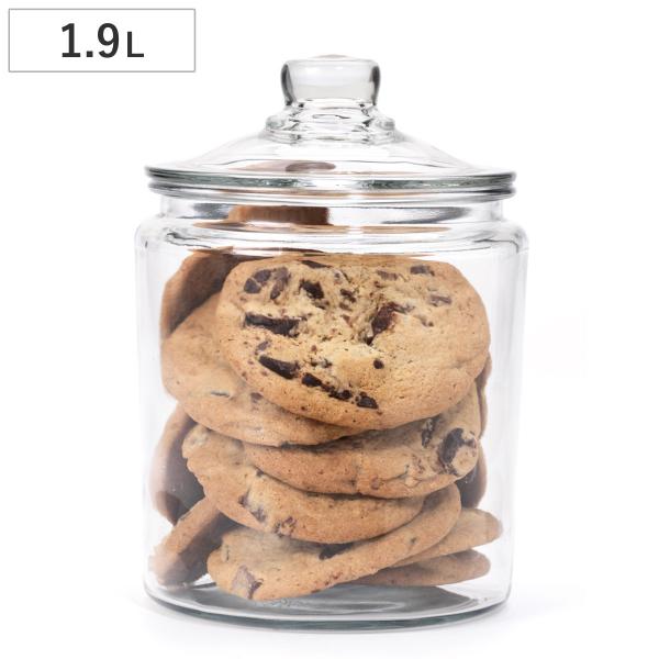 サイズ/約高さ21cm直径：約14cm容量/約1.9L内容量/1個材質/ソーダガラス生産国/アメリカ製食器洗い乾燥機/使用不可電子レンジ/使用不可オーブン/使用不可●食品から雑貨まで幅広く保存できる1.9Lのガラス製保存容器です。●透明ガラ...