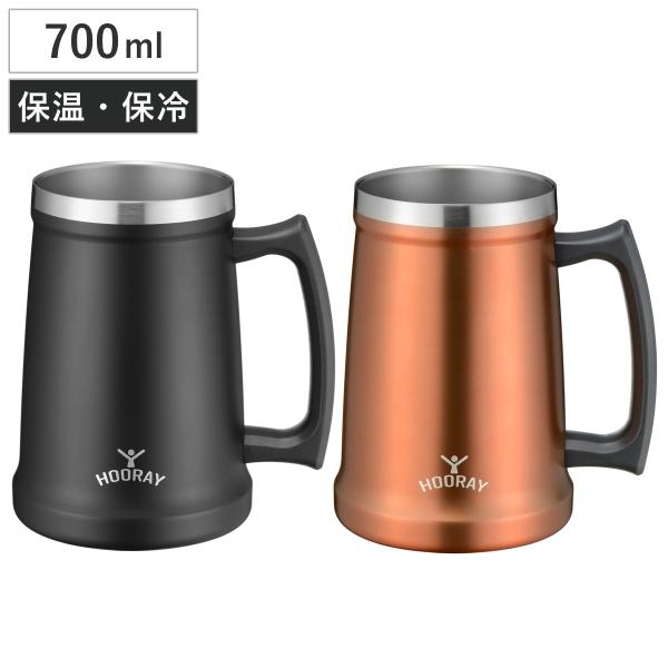 サイズ/約幅14.5×奥行11×高さ15.5cm重量/約350g容量/約700ml内容量/1個材質/本体：ステンレス鋼（真空断熱構造）外面：焼付塗装種類/ブラック、コッパー生産国/中国製保温効力/49度以上（1時間）保冷効力/8度以下（1時...