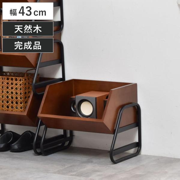 サイズ/約幅43×奥行36×高さ37.5cm重量/約4.1kg内容量/1台材質/本体：パインの天然木フレーム：スチールパイプ（粉体塗装）スタッキング/可能耐荷重/15kg組立状態/完成品●天然木×アイアンが映えるアンティーク風収納ボックスで...