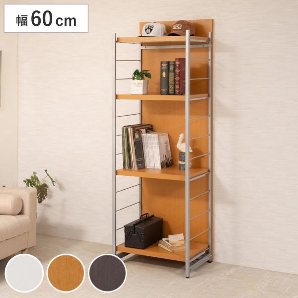 サイズ/約幅60×奥行47×高さ181cm重量/約27kg内容量/1台付属品：棚板4枚材質/スチール、プリント紙化粧繊維板種類/ホワイト、ナチュラル、ダークブラウン生産国/日本製棚板1枚あたり耐荷重/20kg組立状態/お客様組立品●手軽に空...