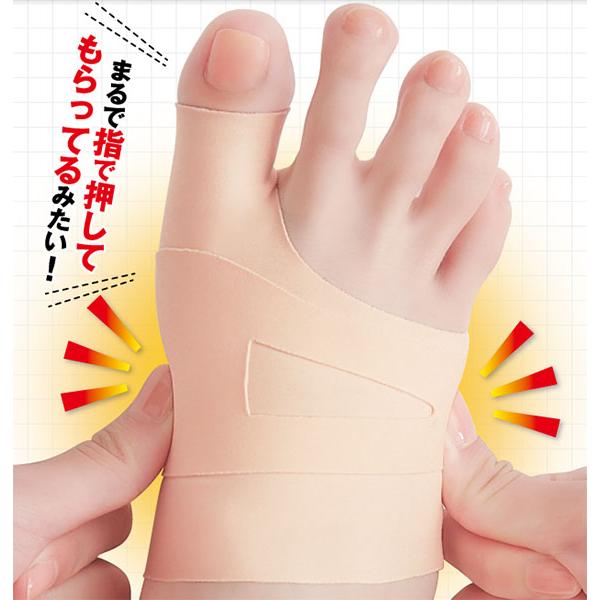 【この商品はメール便送料無料(ポスト投函)商品の為、時間指定は出来ませんが、ご不在でも受け取りができます】◆　製品説明　◆・外反母趾でお悩みの方にお勧めの接骨院の先生が監修した外反母趾サポーター。・親指を外側に開き、中足骨の周りをテーピング...