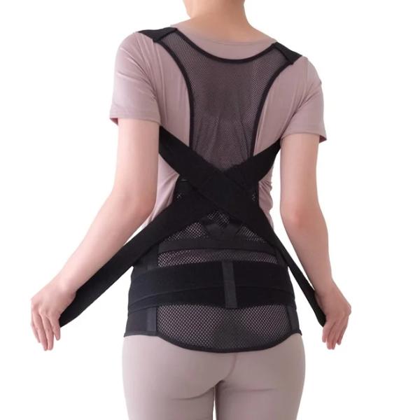 ◆　製品説明　◆１たすき掛けのベルトは肩甲骨を引き寄せ、正しい姿勢をサポートします。２スライドベルトは背筋を自分の好みの強度で伸ばせます。肩紐部分はしっかりと固定されるため、安心してご使用いただけます。３二重ベルト付きの骨盤ベルトは骨盤を引...